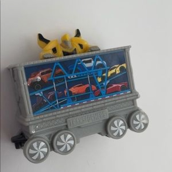 Toys | Gray And Yellow Toy Train Car With Cars | Poshmark